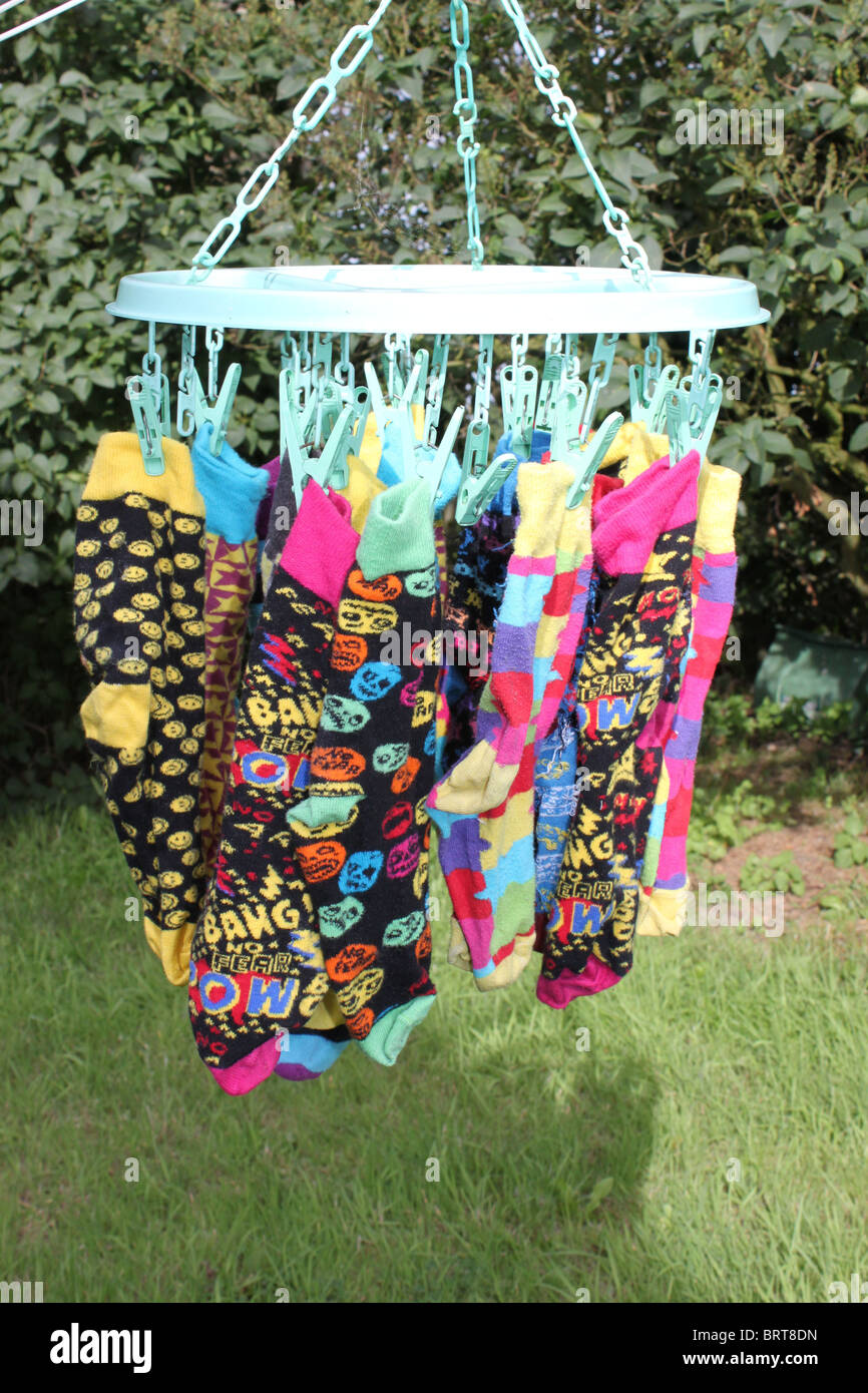 Multi colour socks, colored hosiery, hose Stock Photo - Alamy