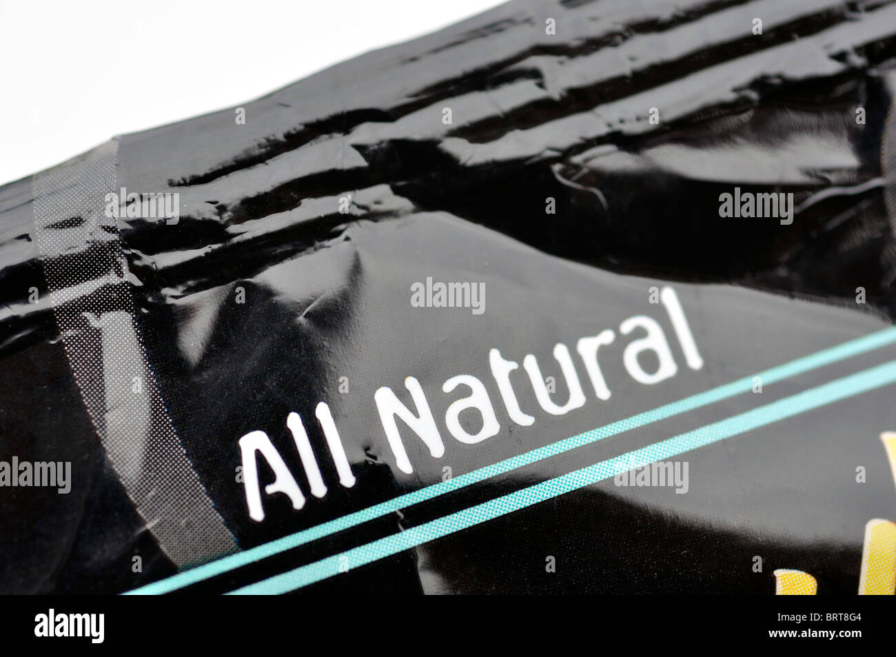 Nutrition information on packaged food - All natural ingredients Stock ...