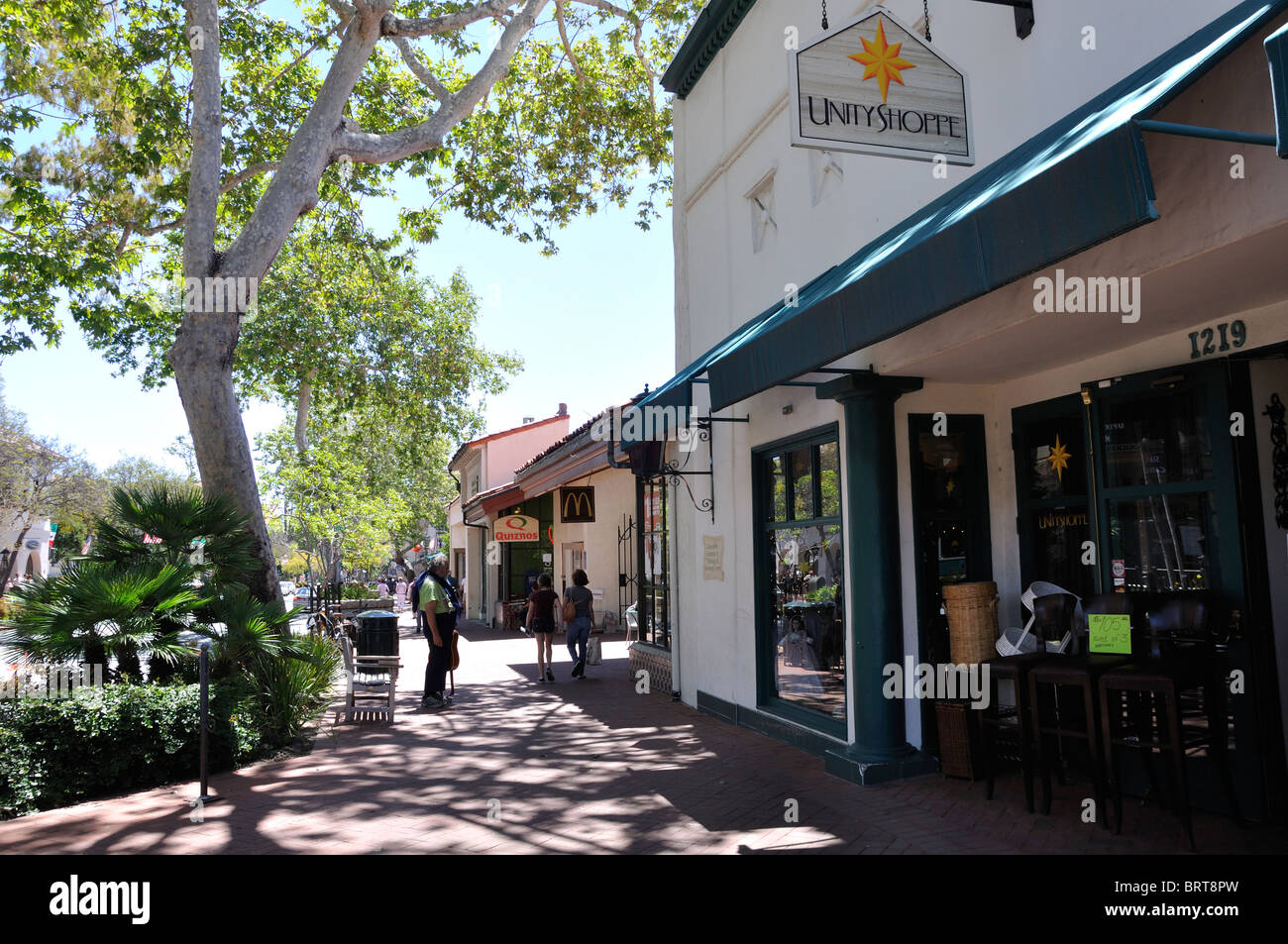 Street with shops, Santa Barbara, California, USA Stock Photo - Alamy
