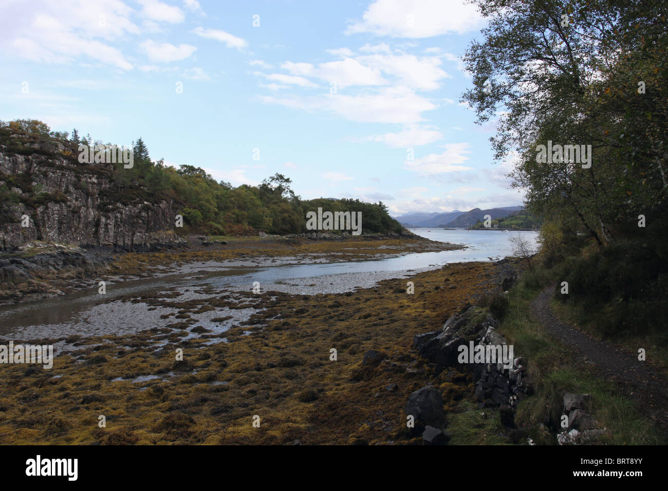 coastal path on Loch Carron Scotland October 2010 Stock Photo - Alamy