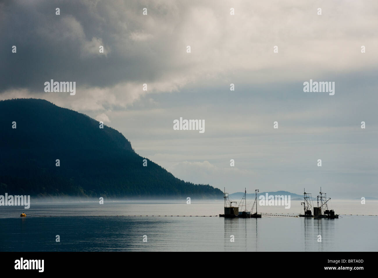 Commercial Reefnet salmon fishing boats off Lummi Island, Washington ...
