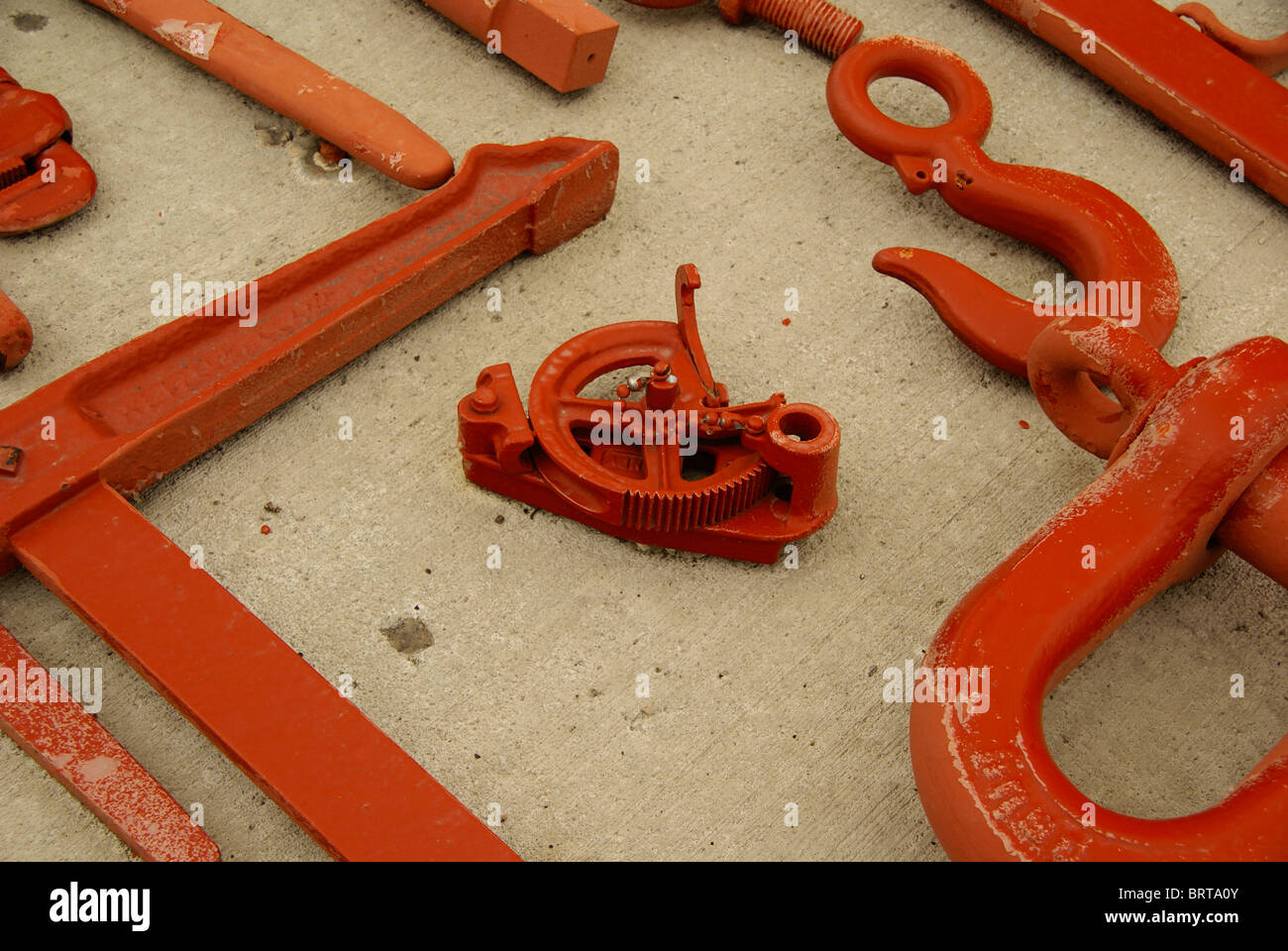 variety of orange tools on display Stock Photo - Alamy