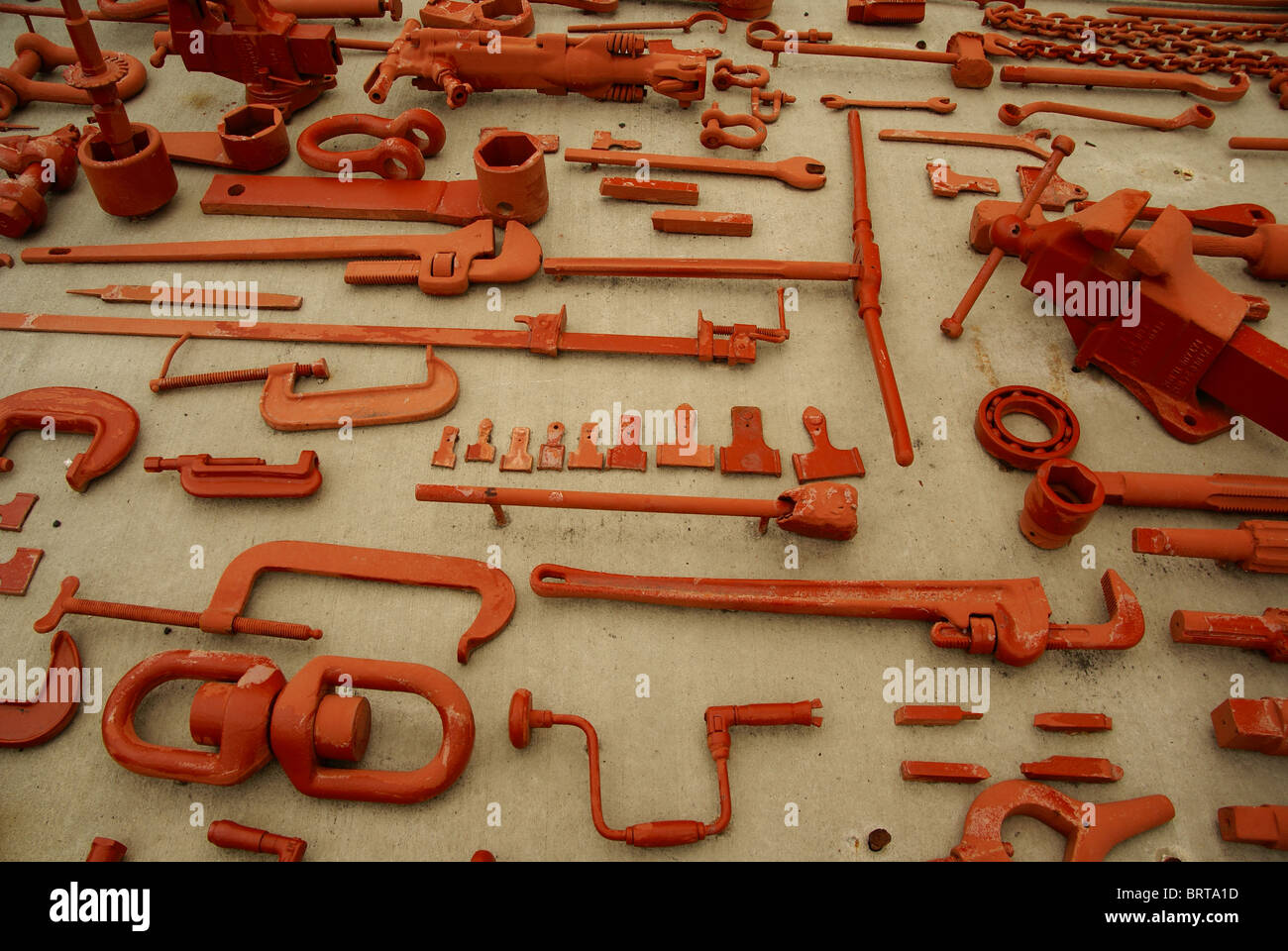 variety of orange tools on display Stock Photo - Alamy