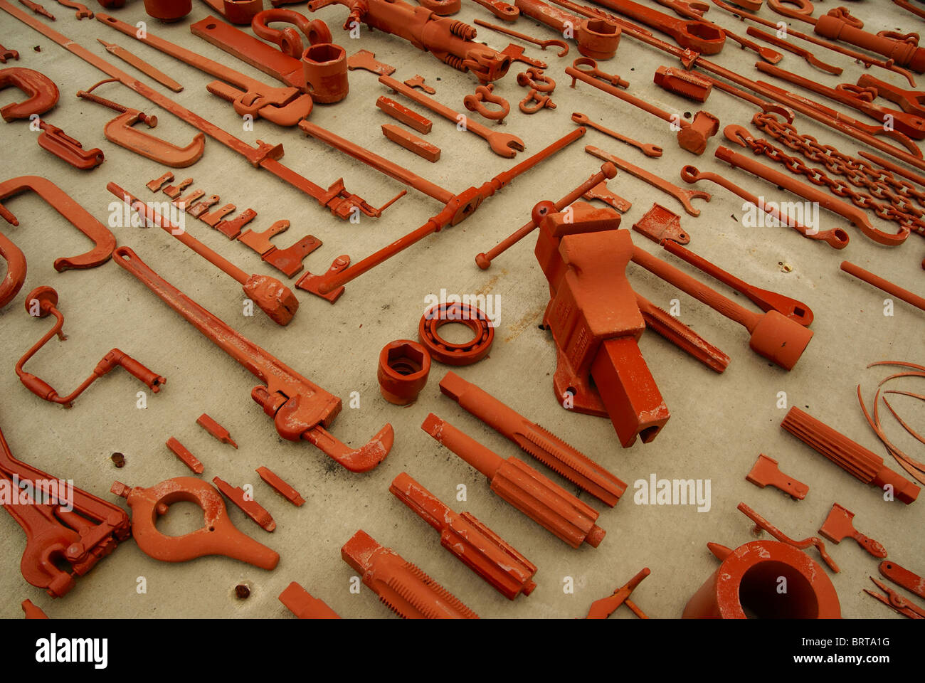 variety of orange tools on display Stock Photo - Alamy