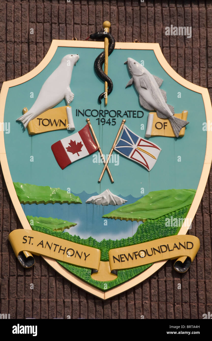 Canada, Newfoundland and Labrador, Newfound, St. Anthony. City crest ...