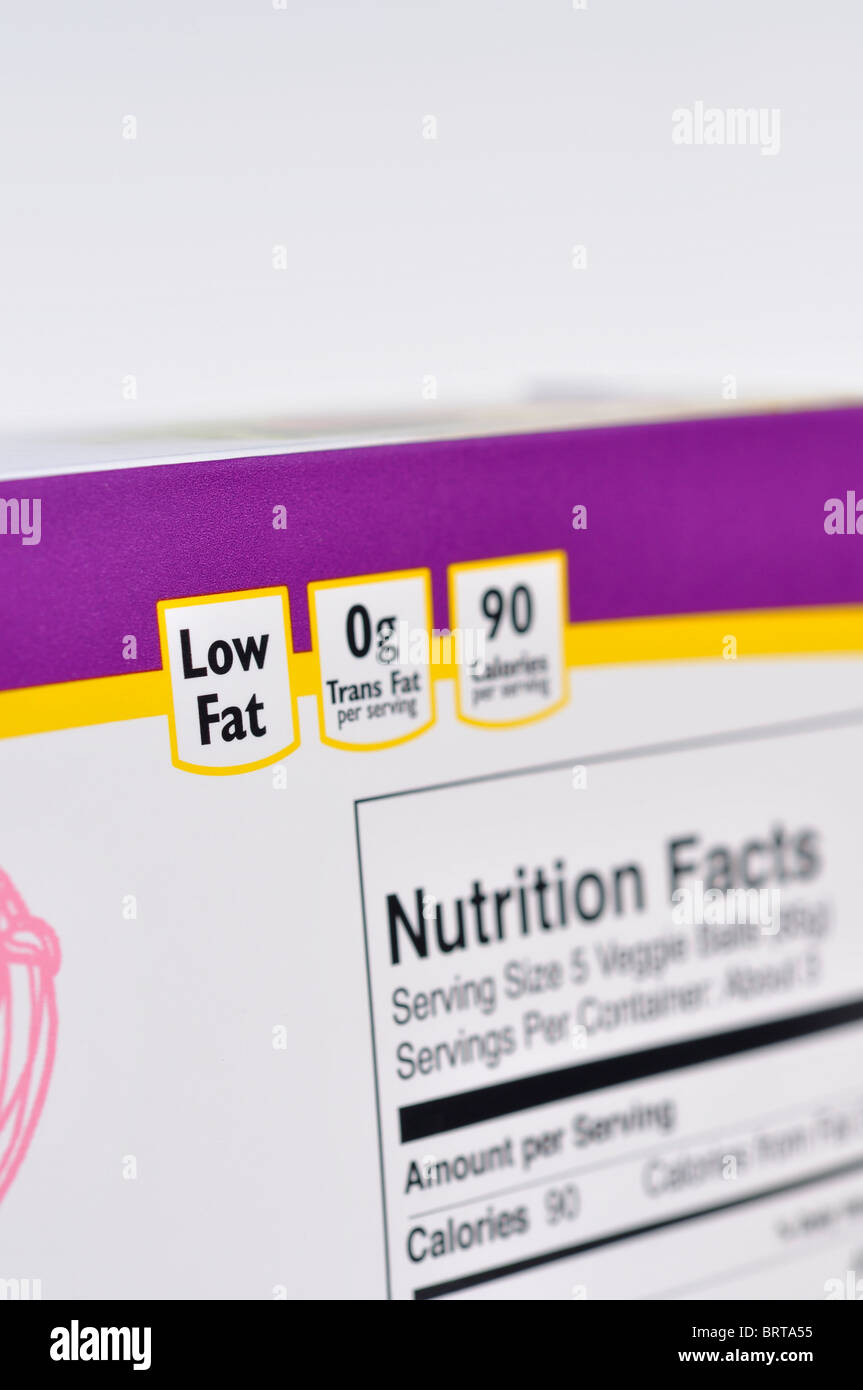'No trans fat' on packaged food Stock Photo - Alamy