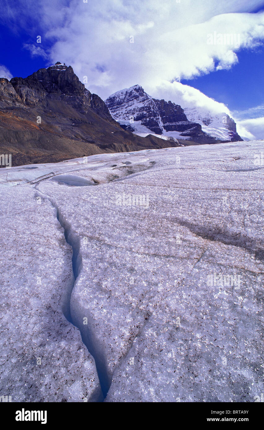 Crevasse in the Athabasca Glacier under Mount Andromeda, Columbia ...
