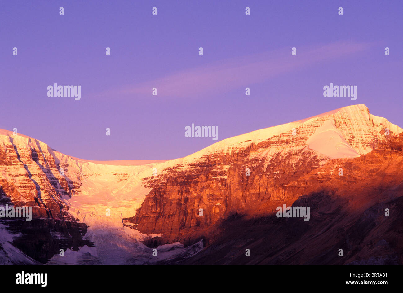 Dawn light on Mount Snowdome and the Dome Glacier, Columbia Icefields ...