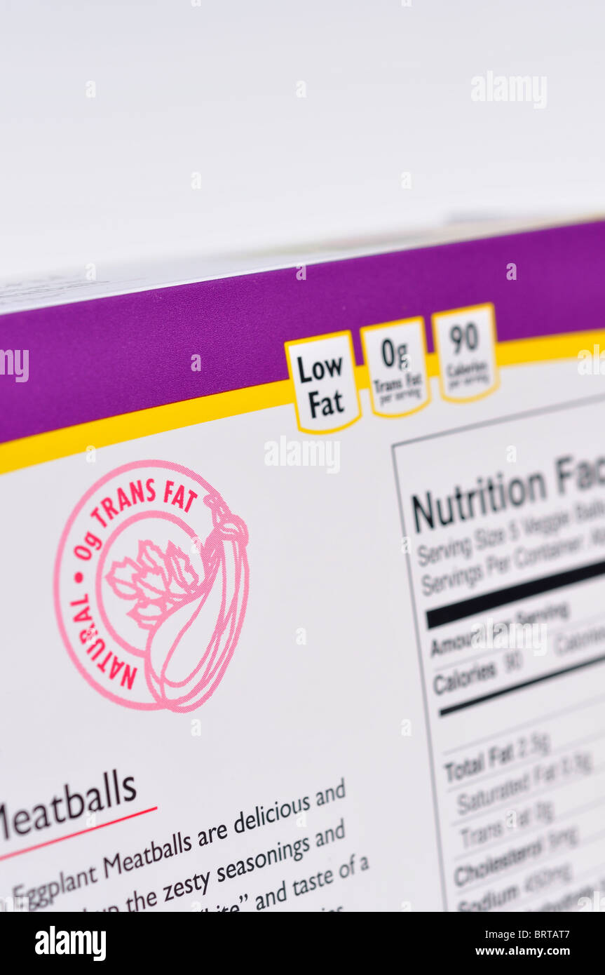 'No trans fat' on packaged food Stock Photo - Alamy