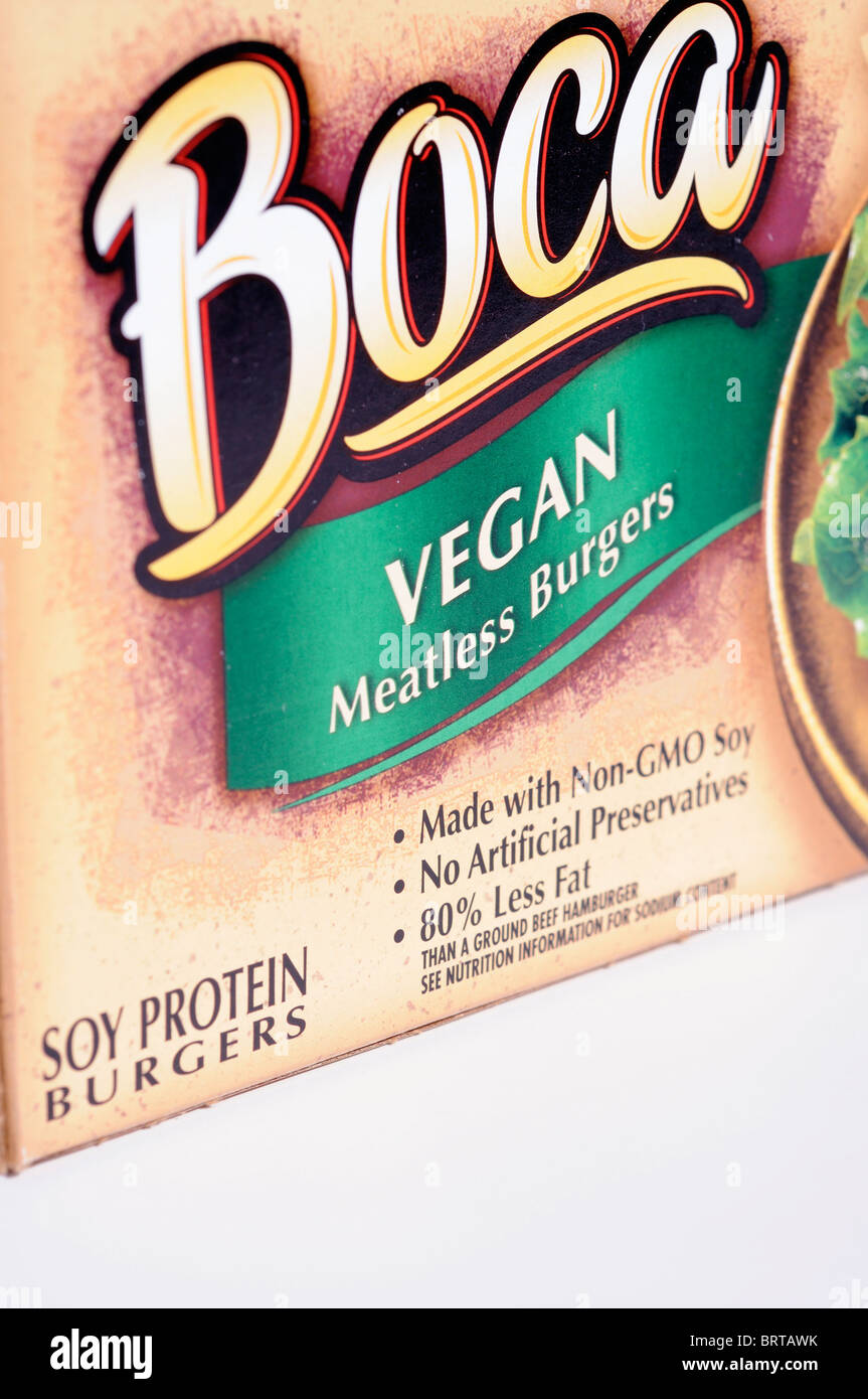 Vegan/vegetarian meatless burgers package Stock Photo - Alamy