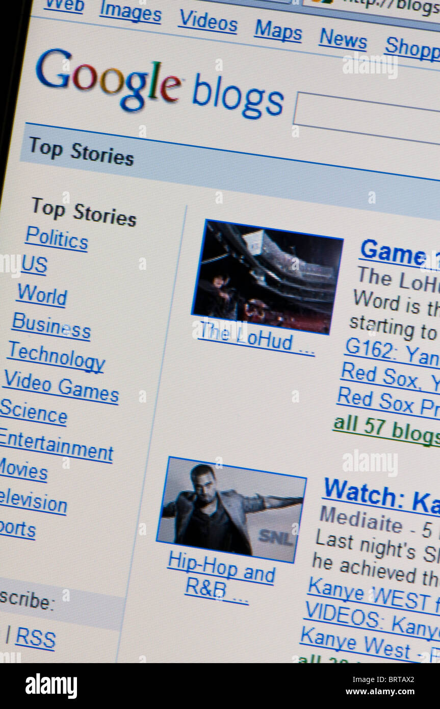 Google blogs website online screenshot Stock Photo - Alamy