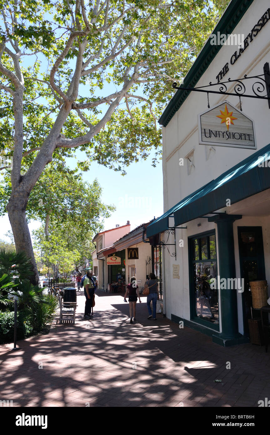 Street with shops, Santa Barbara, California, USA Stock Photo - Alamy