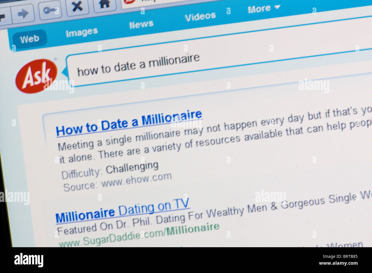 Ask.com website online screenshot Stock Photo - Alamy