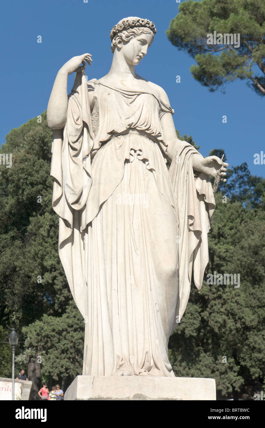 Statue allegory of Spring, in Piazza del Popolo, Rome Stock Photo - Alamy