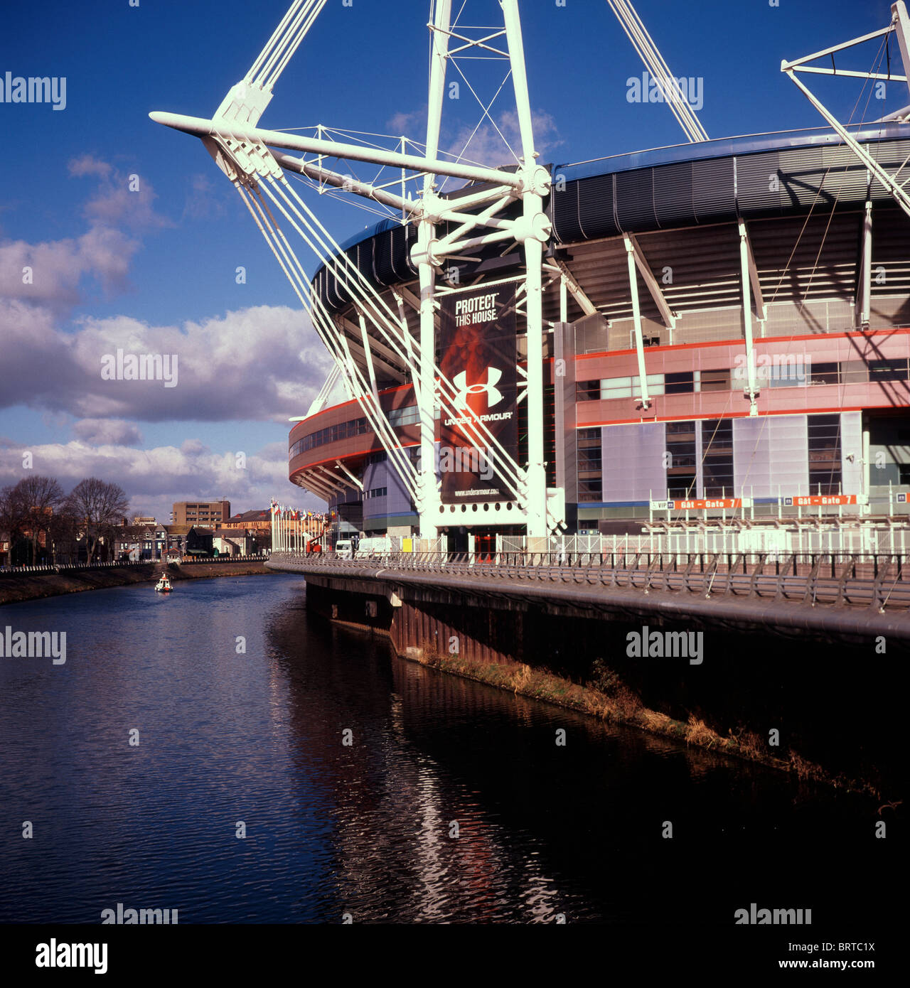 Millennium stadium River Taff Cardiff Wales Stock Photo - Alamy