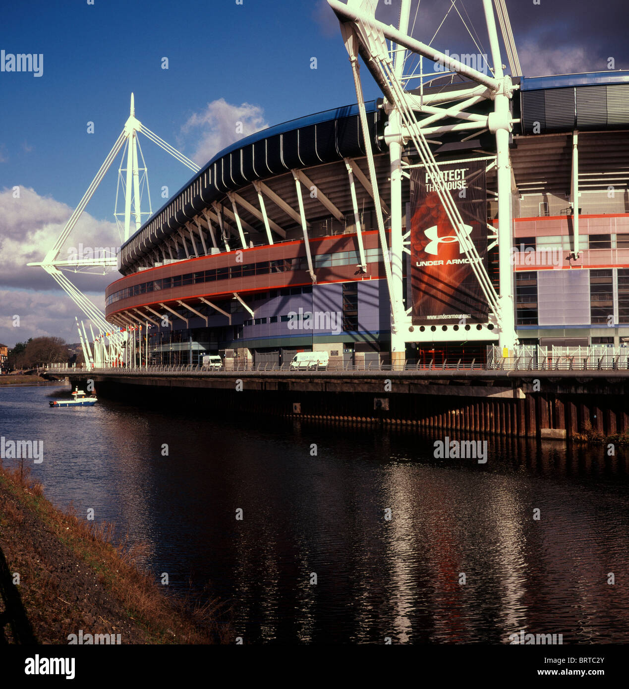 Millennium stadium River Taff Cardiff Wales Stock Photo - Alamy