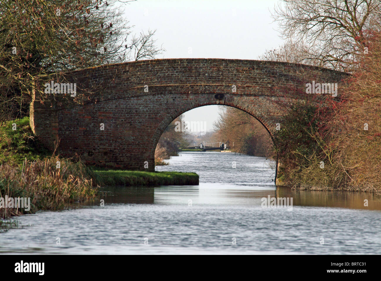 Canal bridge and lock Stock Photo - Alamy