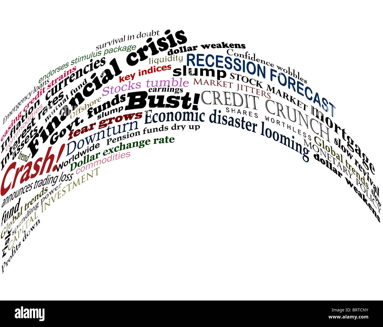 Illustrated design of headlines about economic problems Stock Photo - Alamy