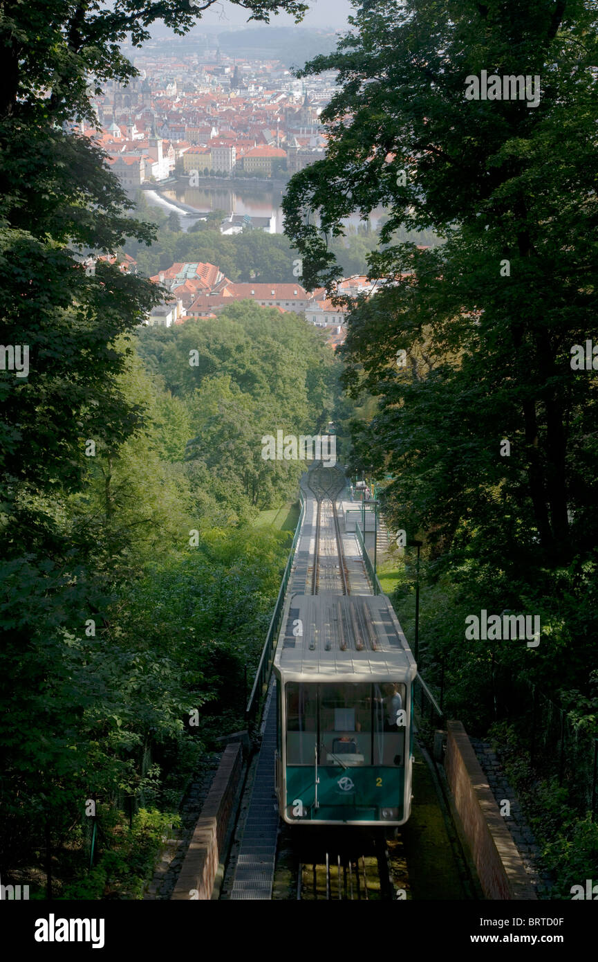 Prague funicular railway Stock Photo - Alamy