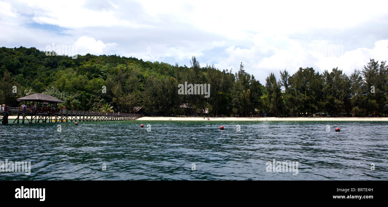 A view of the dock on Manukan Island near Kota Kinabalu in Sabah ...