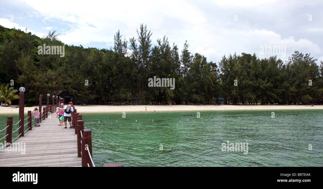 A view of the dock on Manukan Island near Kota Kinabalu in Sabah ...
