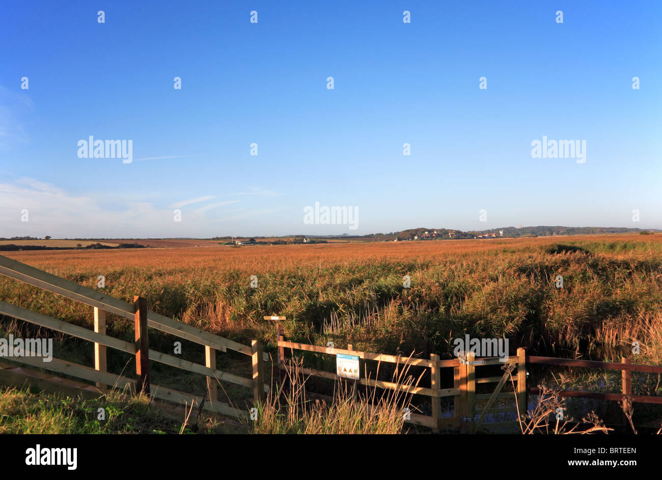 Cley Marshes Nature Reserve on the North Norfolk coast at Cley next the ...