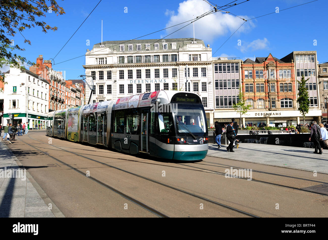Nottingham city centre tram hi-res stock photography and images - Alamy