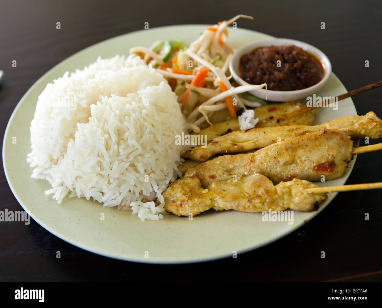 A chicken satay dish is seen in Borneo in Malaysia Stock Photo - Alamy