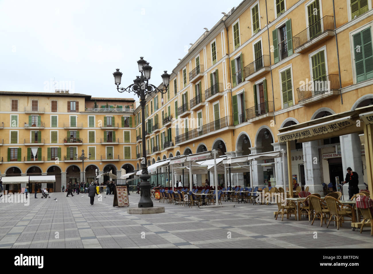 Palma's picturesque square - the Placa Major Stock Photo - Alamy