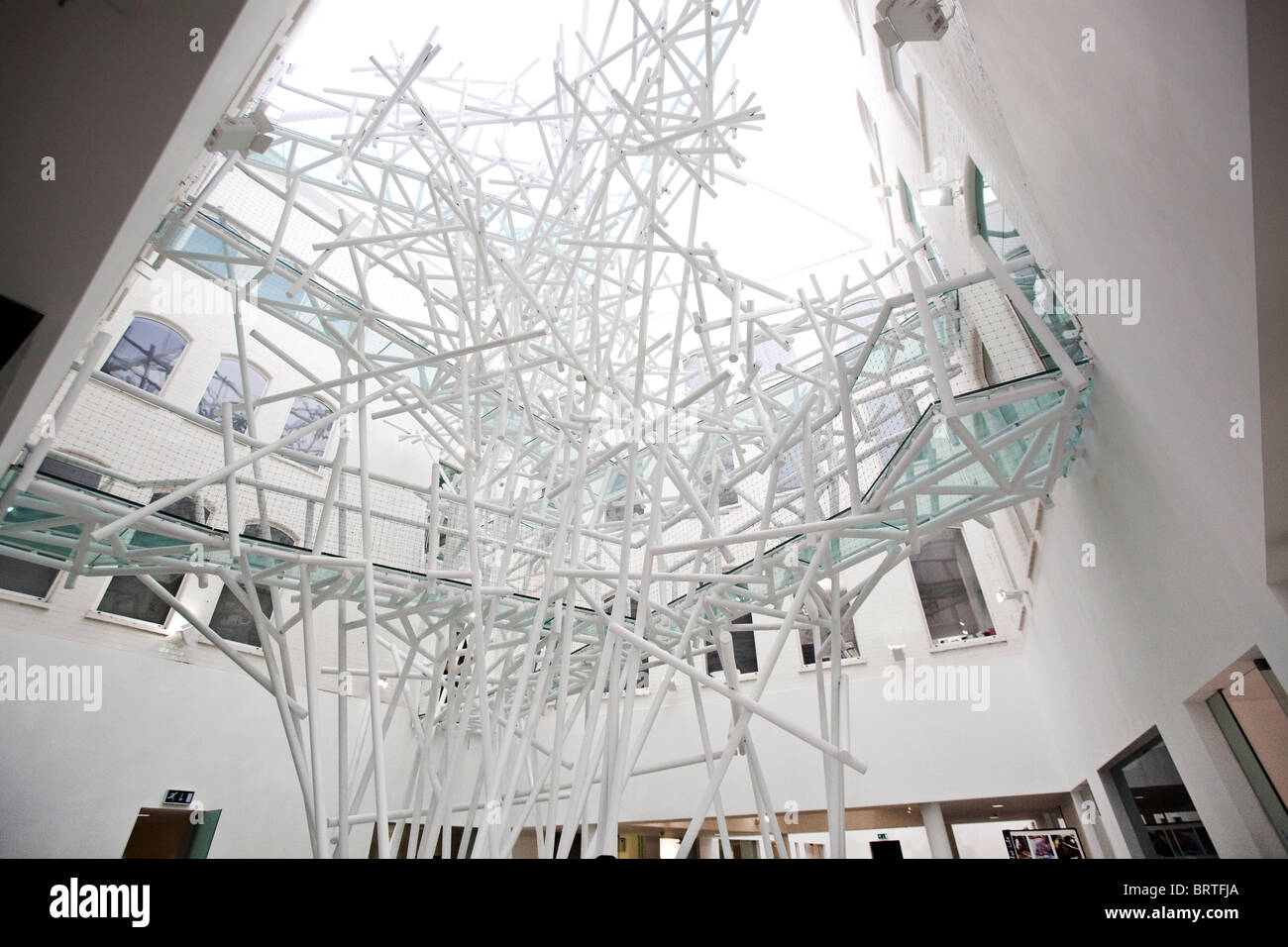 A white metal tube structure entitled Chaos by artist Philip Watts at ...