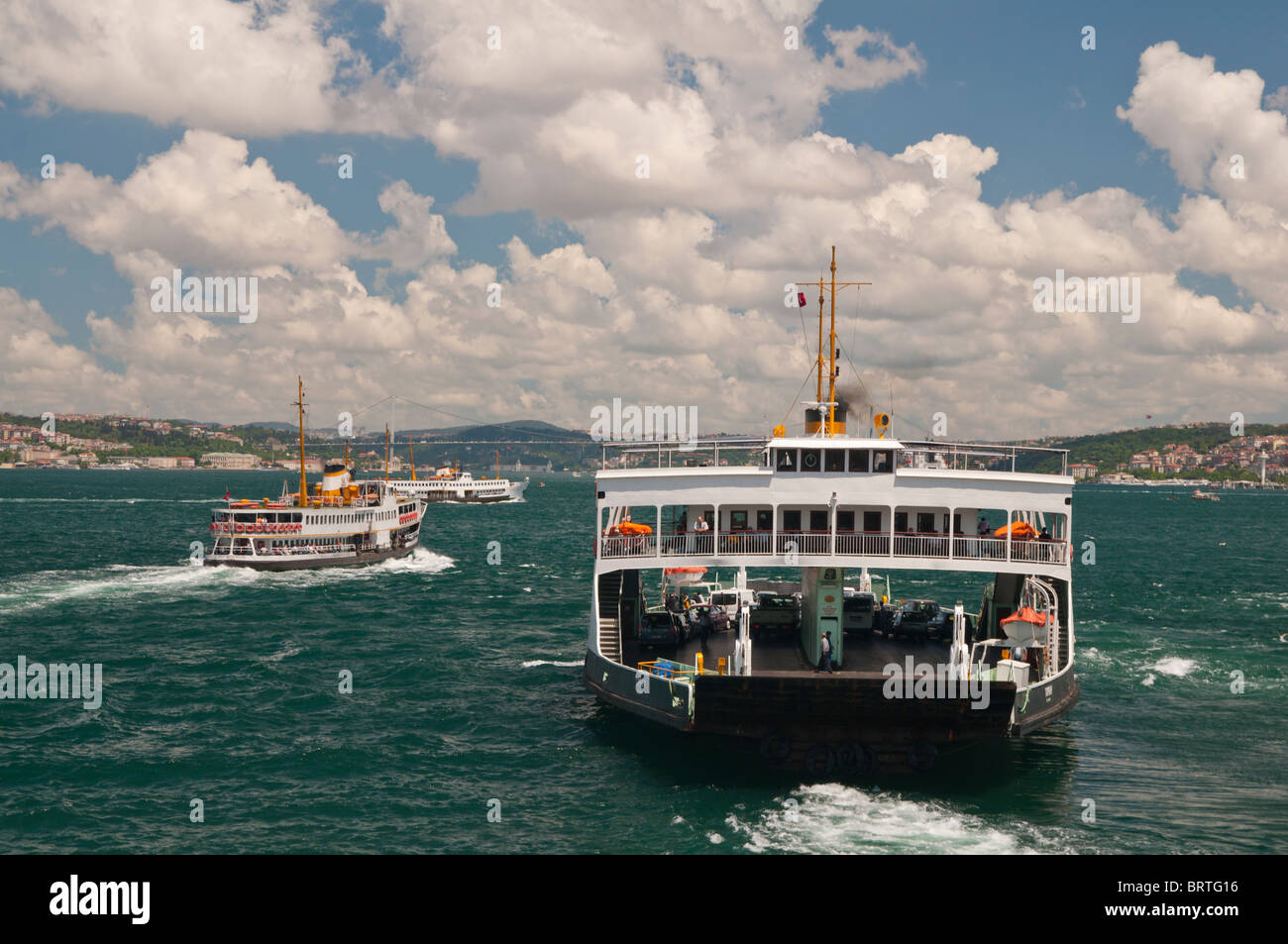 Ferries across the Bosphorus in istanbul,Turkey Stock Photo - Alamy