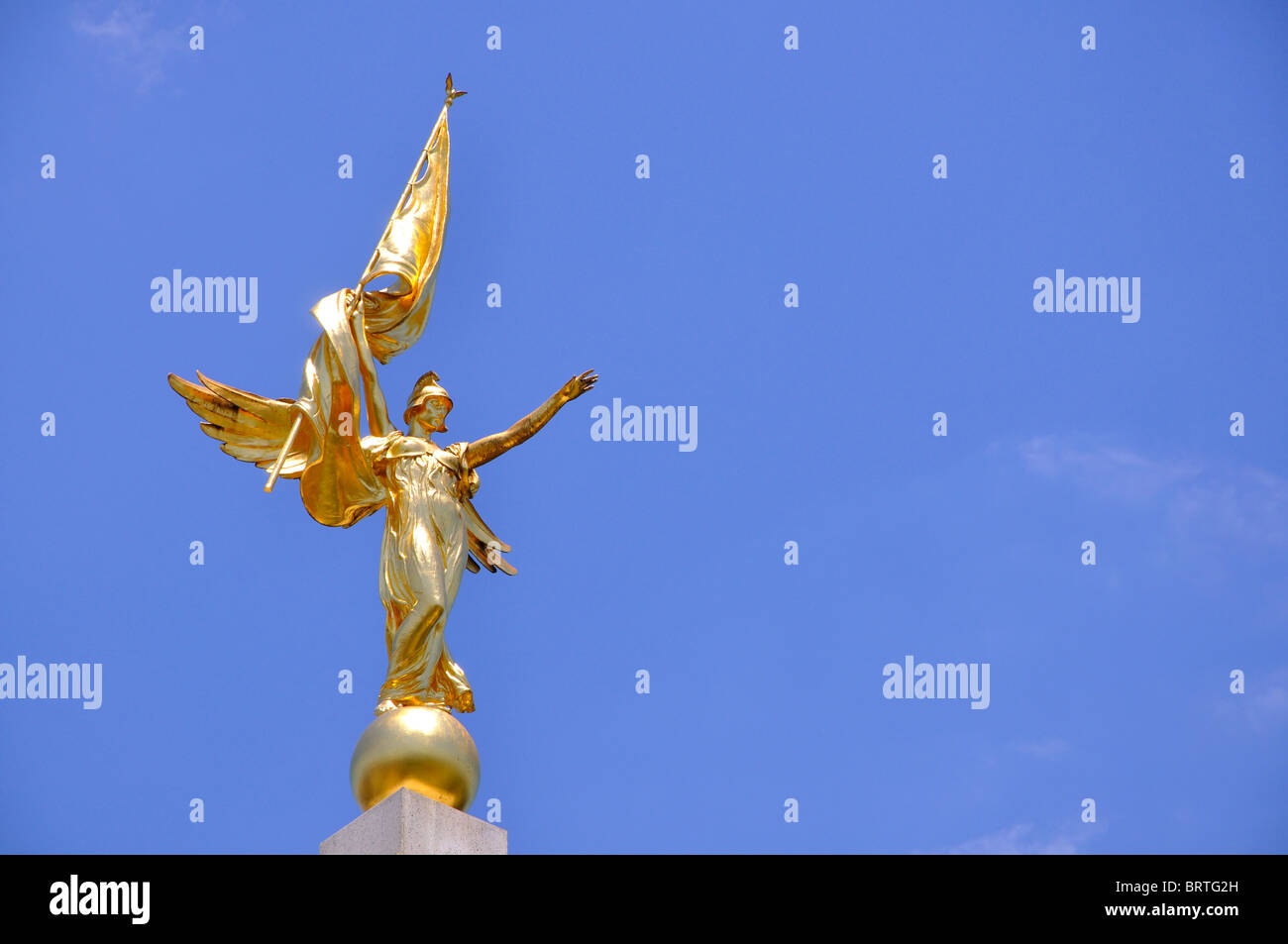 Gold Winged Victory statue at First Division Monument near White House ...