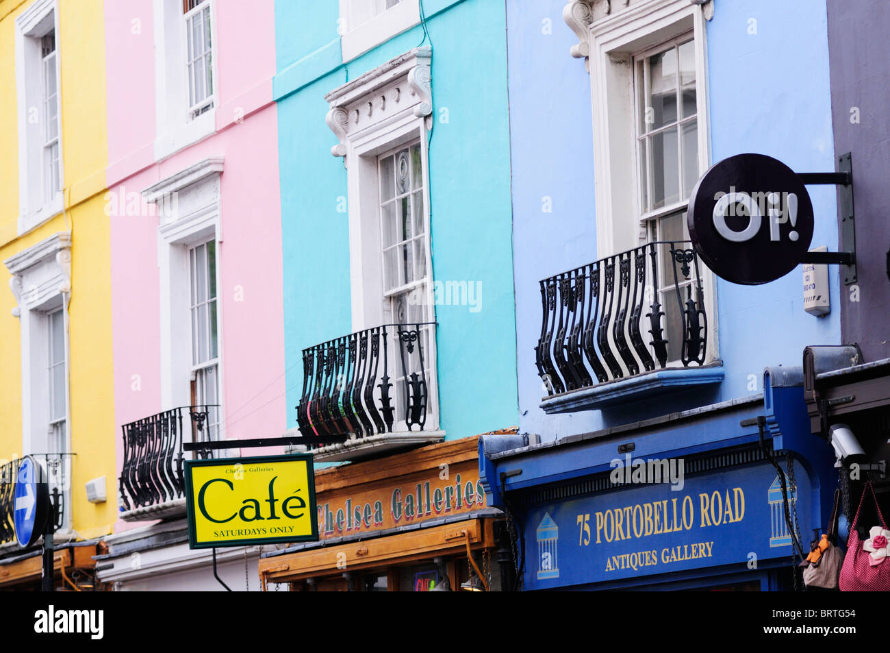 Colourful Buildings along Portobello Road, Notting Hill, London ...