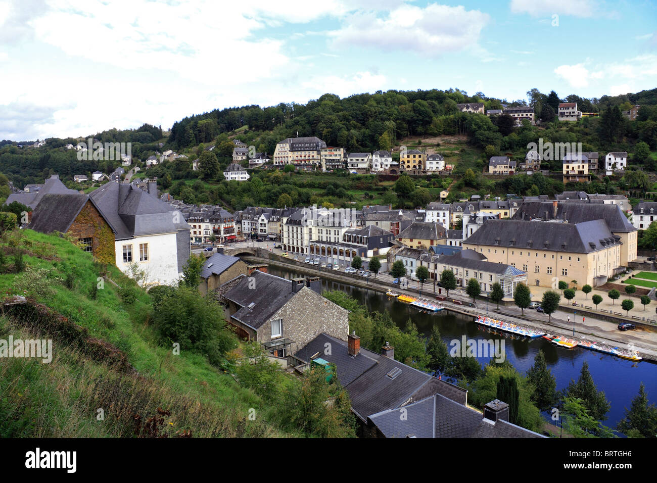 The town of Bouillon sits in a sharp bend of the river Semois in the ...