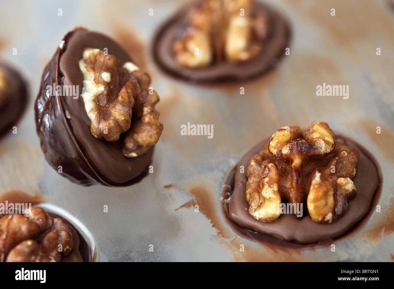 chocolate walnut sweets Stock Photo - Alamy
