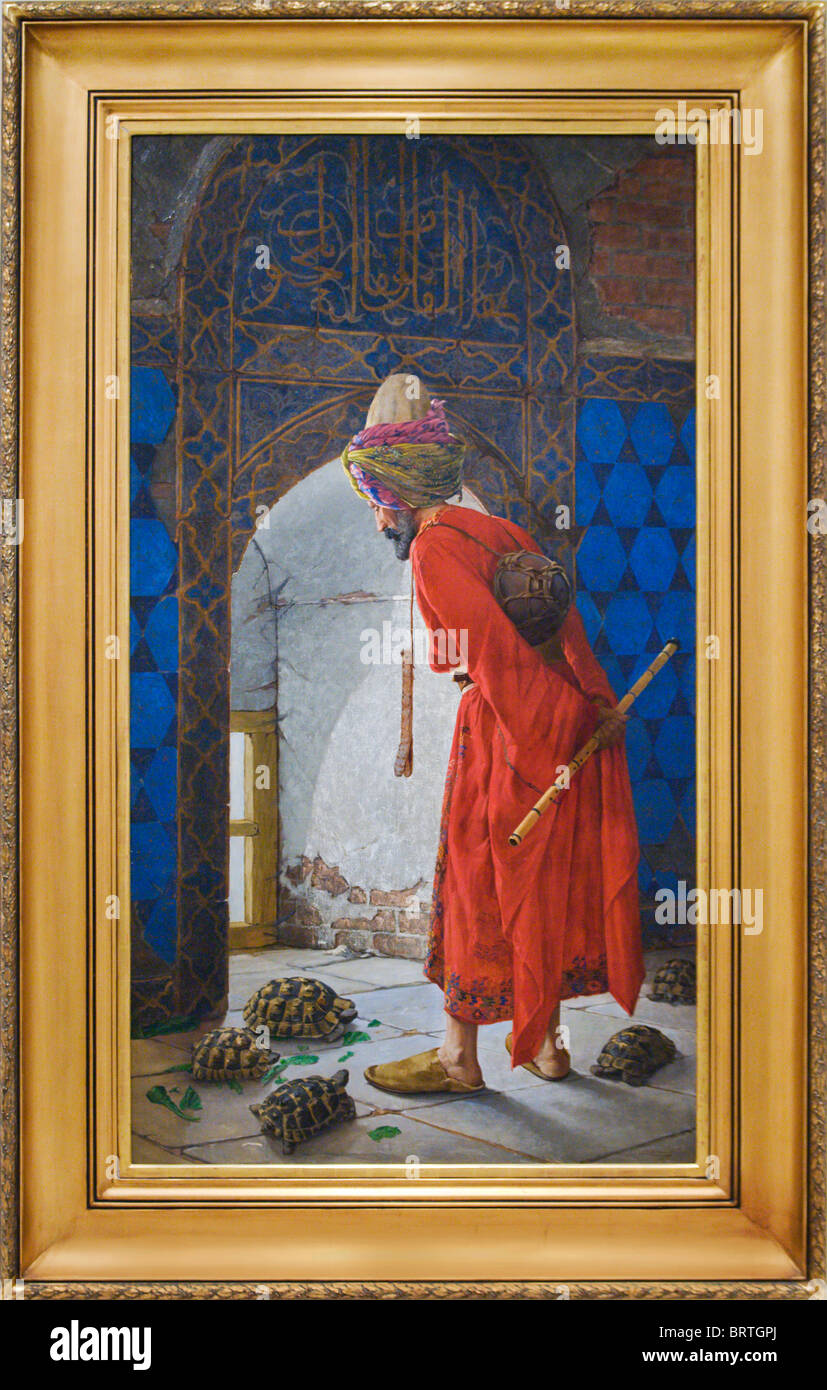 "The Tortoise Trainer" by Osman Hamdi Bey, Pera Museum, İstanbul Stock ...