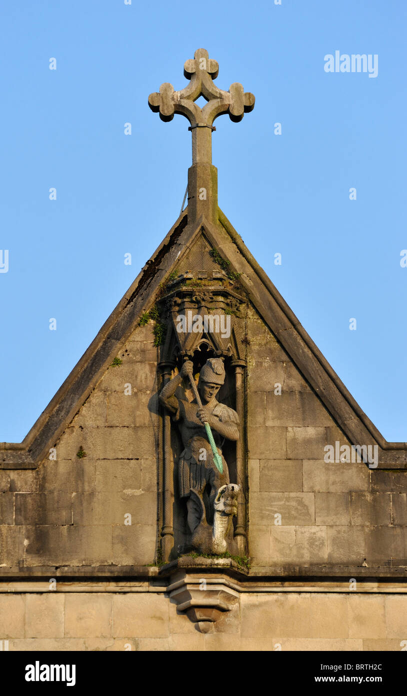 Statue of Saint George and the Dragon. Church of Holy Trinity and Saint ...