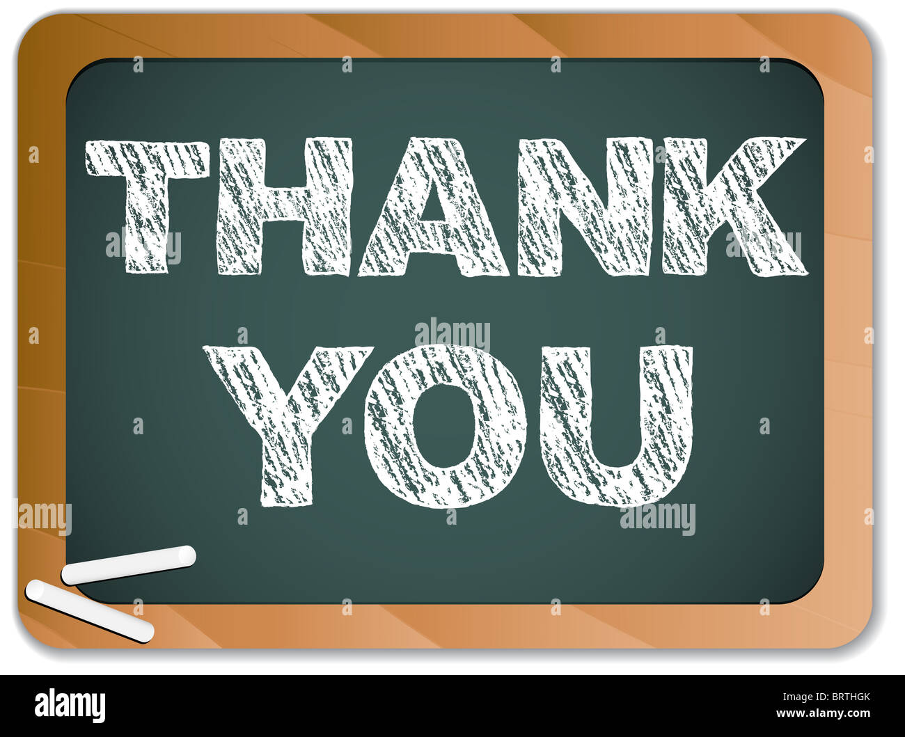 Vector - Blackboard with Thank You Message written with Chalk Stock ...