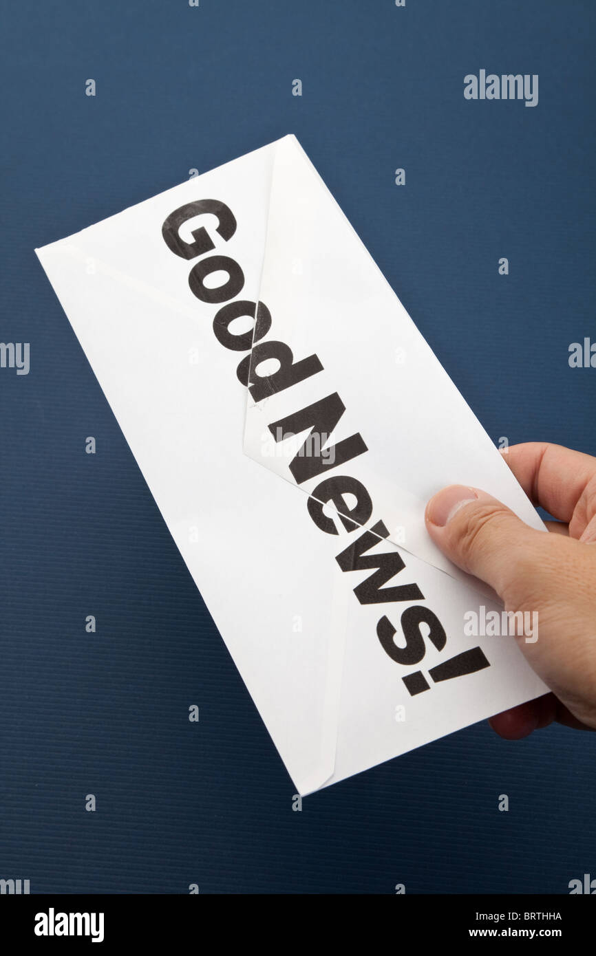 Good News and envelope, concept of success Stock Photo - Alamy