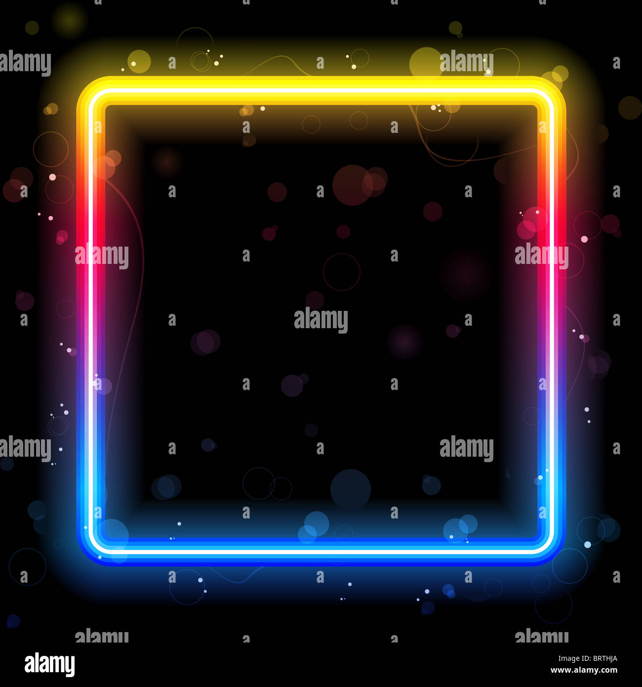 Rainbow Square Border with Sparkles and Swirls. Editable Vector ...