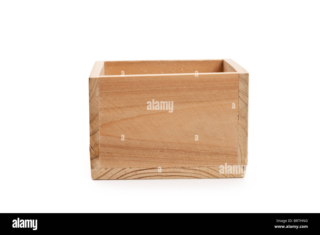 Empty wood Box with white background Stock Photo - Alamy