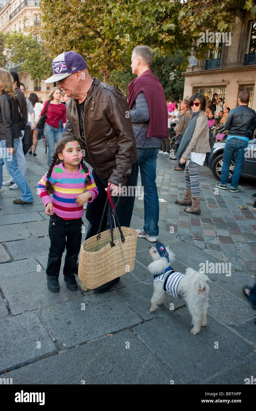 Paris, France, Street Scene, "French Man" with French Poodle Dog in ...