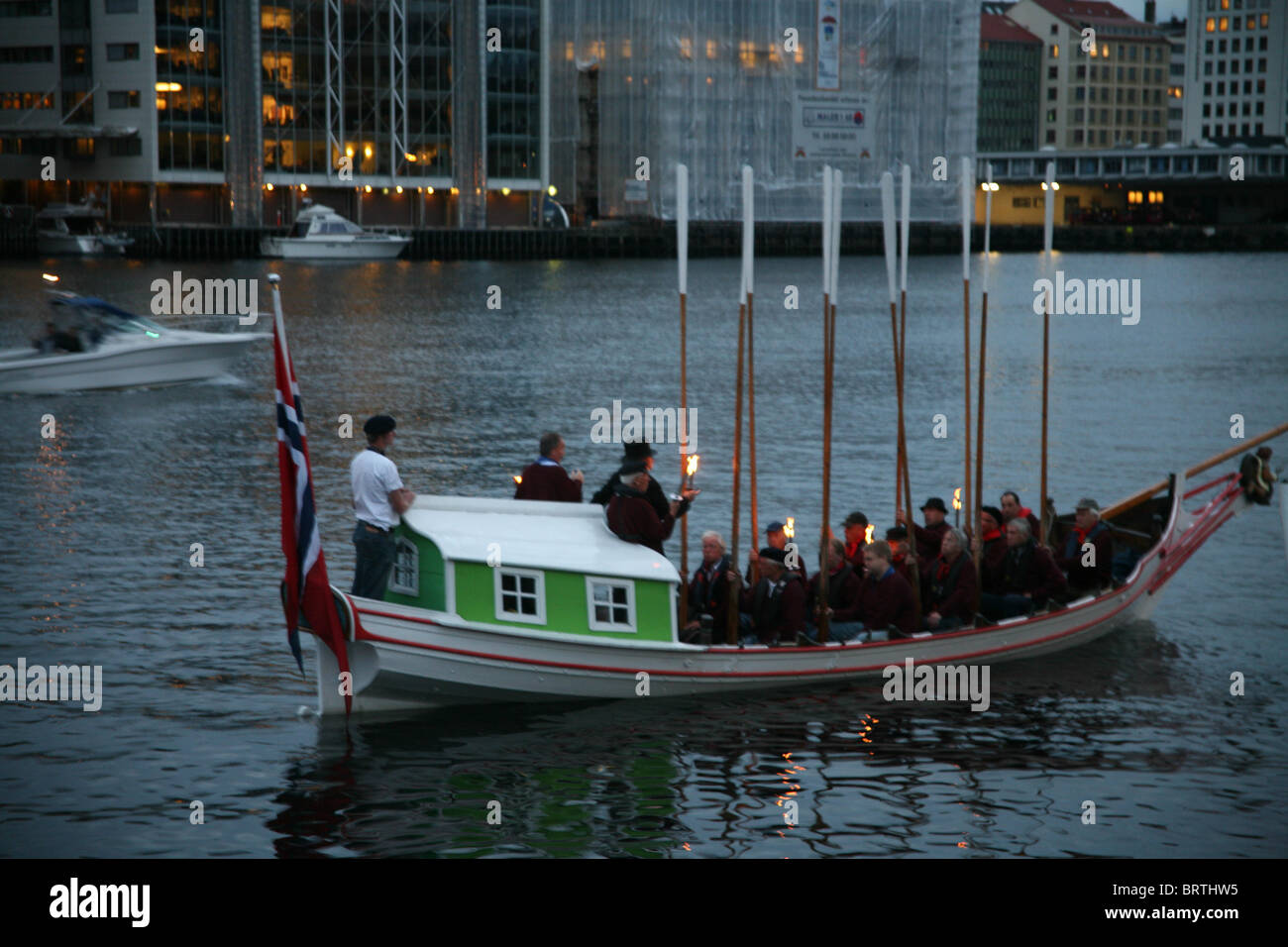 Singers in a barge during the food festival Bergen Stock Photo - Alamy