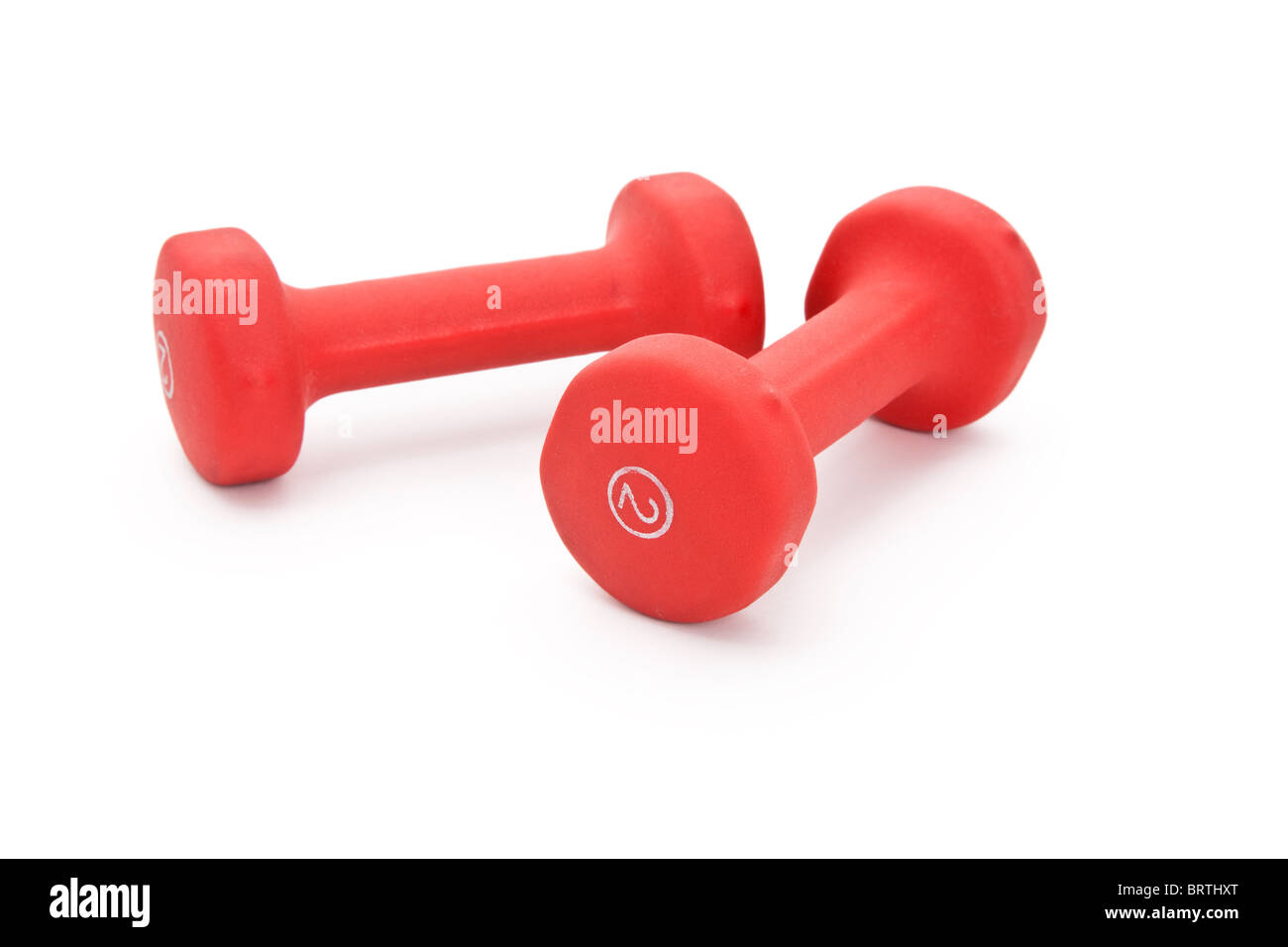 Red Dumbbell close up shot Stock Photo - Alamy