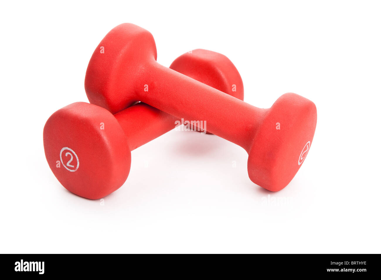Red Dumbbell close up shot Stock Photo - Alamy
