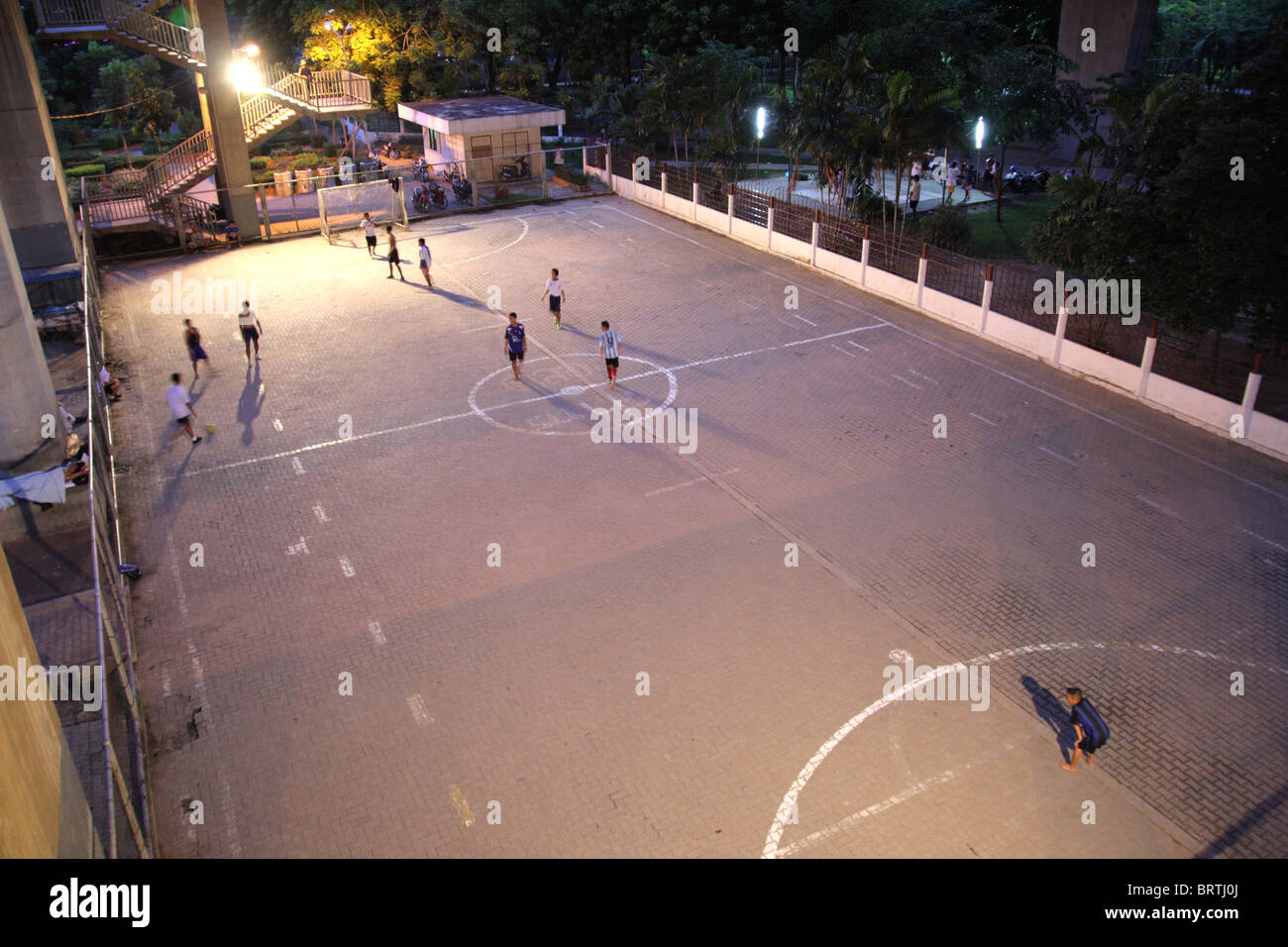 Concrete football course Stock Photo - Alamy