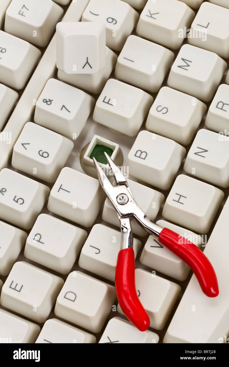 Computer Keyboard and Tools, concept of IT Support Stock Photo - Alamy
