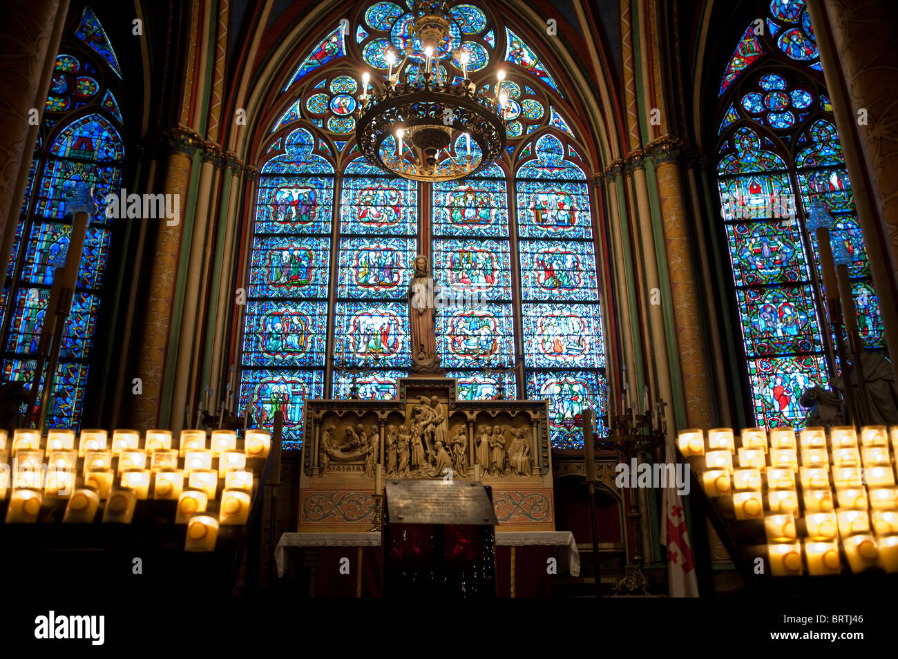Paris, France - Stained Glass Window, Altar, Monument Religious ...