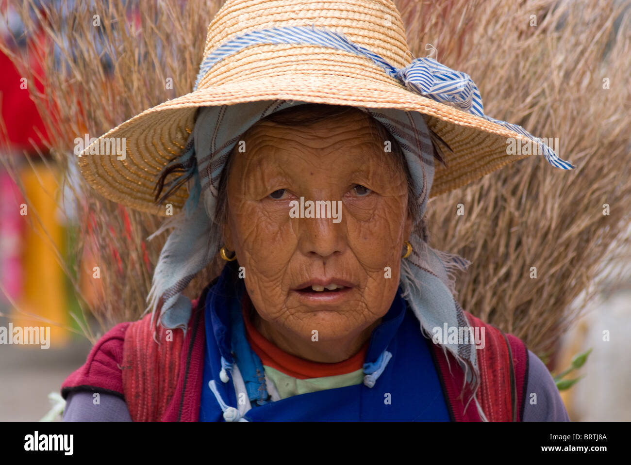 A Chinese old woman carrying her sticks home Stock Photo - Alamy