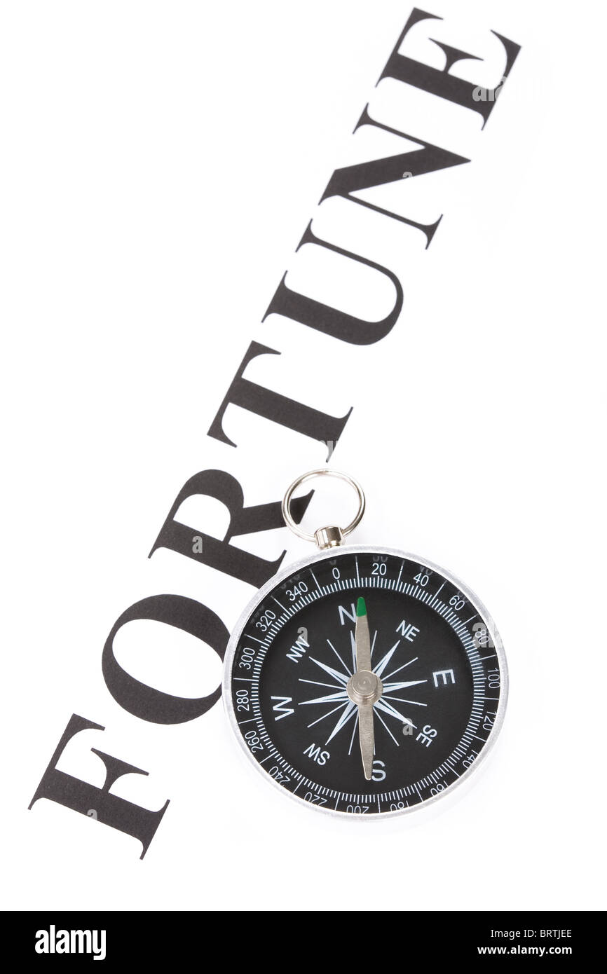 headline fortune and Compass, concept of choice Stock Photo - Alamy